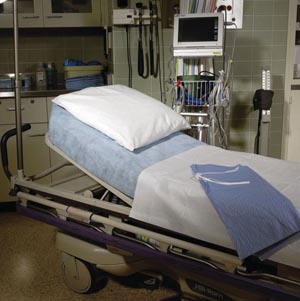 Graham Medical Premium Stretcher Sheets, L Fitted ER, Blue, 40"x 89"