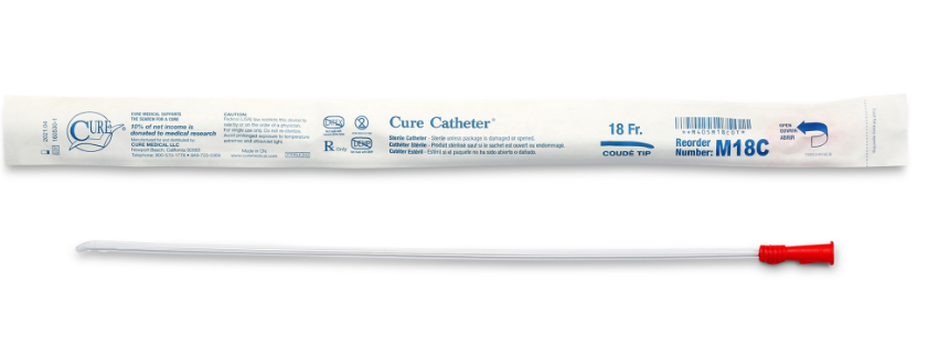Convatec Catheter, Male, Uncoated, Single-Use, 16", Coude Tip, 18FR