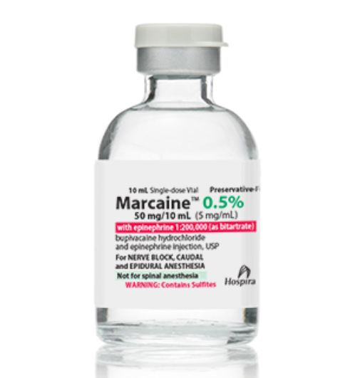 Marcaine w/Epinephrine as the Bitartrate, 1:200,000, 5mg/ml, 10ml Vial ...