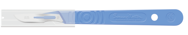Scalpel w/Guard, Size 10, Blue Handle, Disposable, Sterile, 10/bx ...