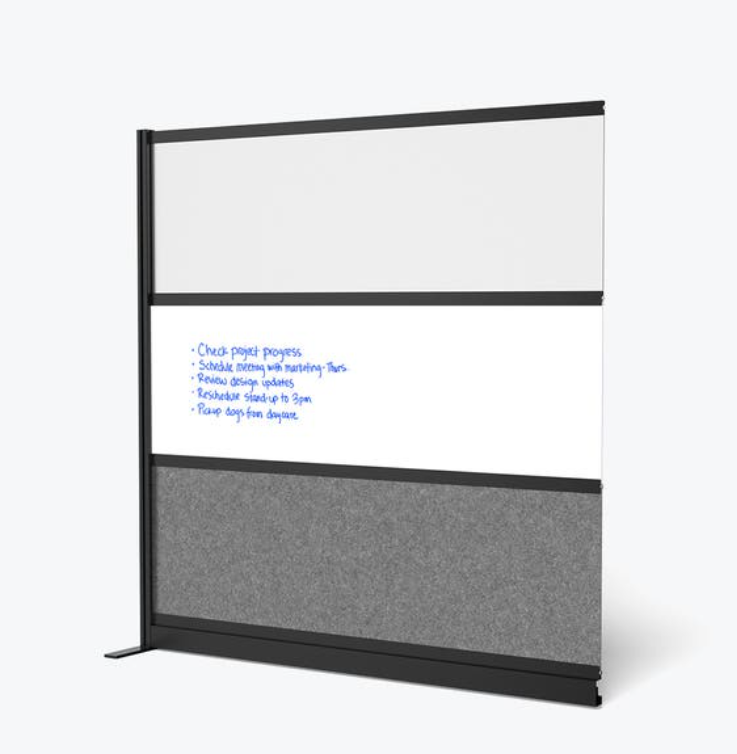 Luxor Workflow Modular Wall Room Divider System, Black Frame, 70" x 70 ...